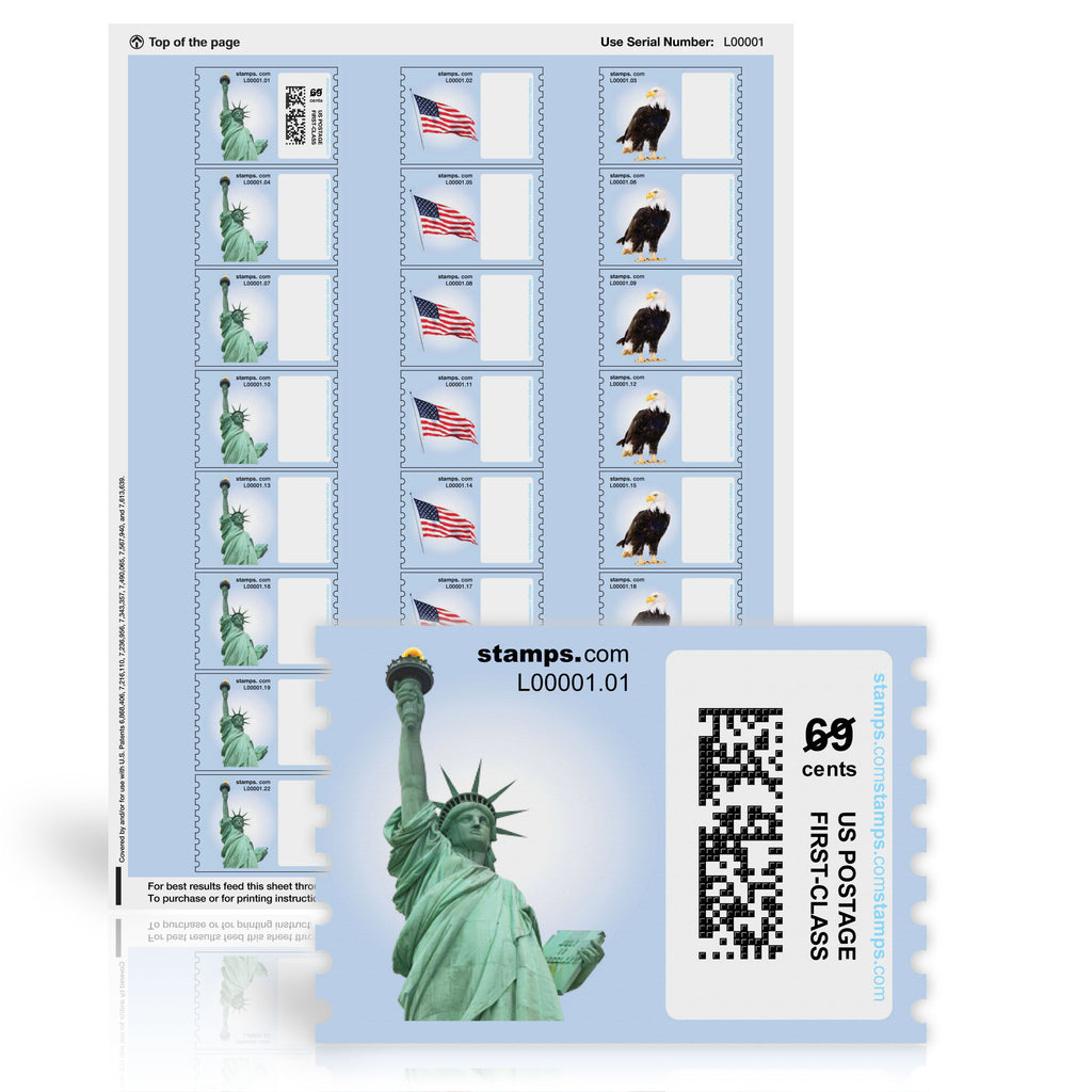 Patriotic NetStamps Sheets – Stamps.com Supplies Store